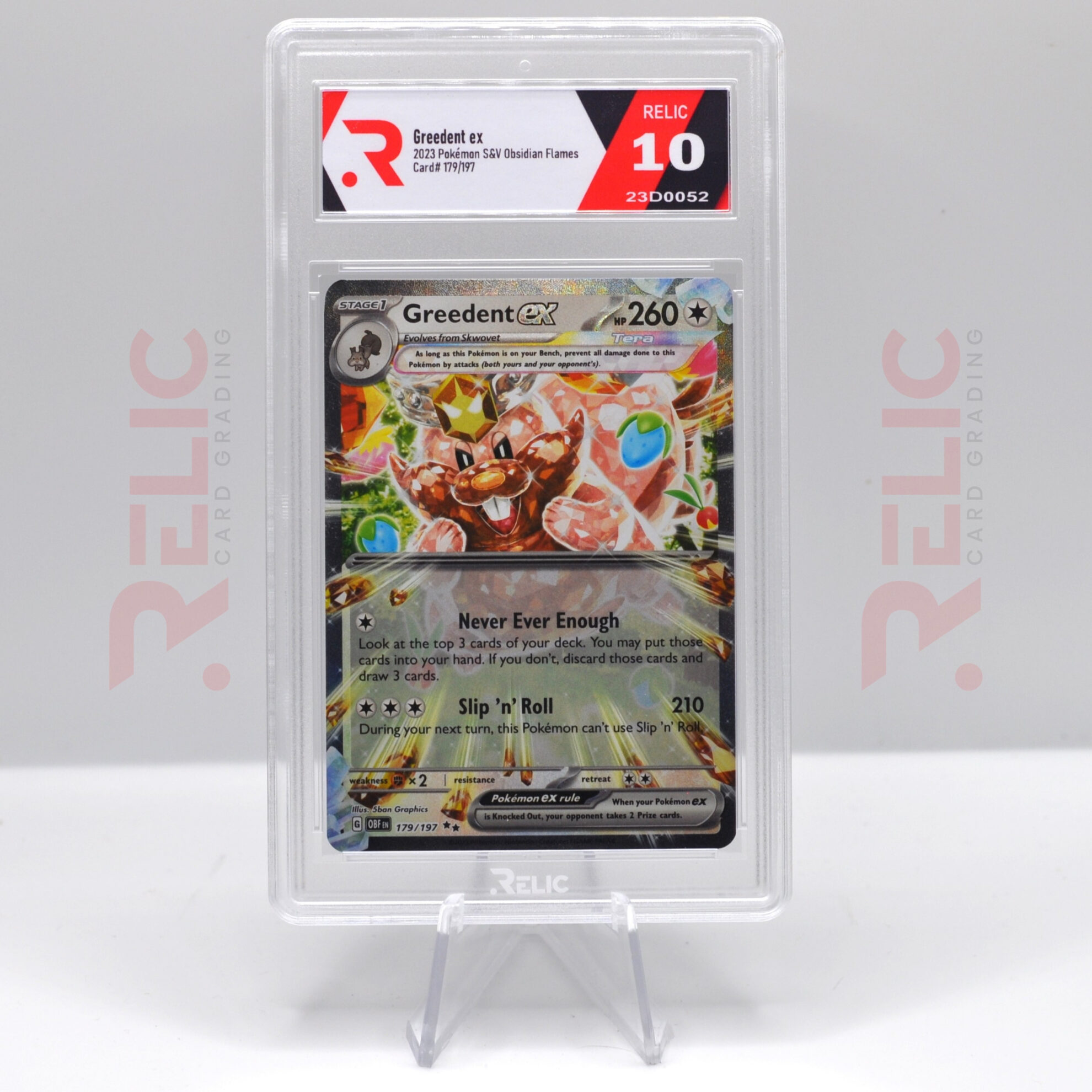 Greedent ex - 2023 Pokemon S&V Obsidian Flames - Graded Card